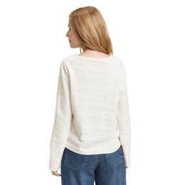 Tom Tailor Damen Strickpullover, wei&szlig;, Gr. M, Strukturmuster, Strick, Obermaterial: 100% Baumwolle, Pullover, mit Struktur Muster