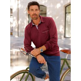 Marco Donati Herren Poloshirt "Langarm-Shirt", rot, Gr. 44, gemustert, kariert, unifarben, 100% Baumwolle, Shirts