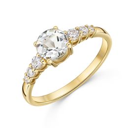 Firetti Damen Fingerring "Schmuck Geschenk Gold 333 Damenring Ring", 58, Gelbgold 333, 2mmgelbgoldfarben, hellgr&uuml;n, kristallwei&szlig;, Gelbgold 333,