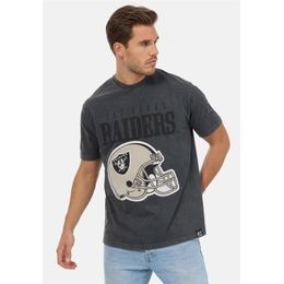 Recovered Herren T-Shirt "NFL Raiders Helmet", schwarz, Gr. M, bedruckt, 100% Baumwolle, Shirts, im lockeren Schnitt