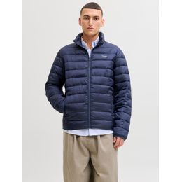 Jack & Jones Steppjacke JACK & JONES "JJLOUIS LIGHT PUFFER COLLAR", Damen, Gr. M, navy blazer, Web, Obermaterial: 100% Polyester, unifarben, regular fit, hoch geschlossener Ausschnitt, Jacken Steppjacke