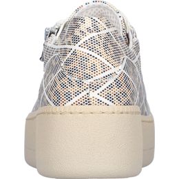 Waldl&auml;ufer WALDL&Auml;UFER Damen Plateausneaker, Gr. 7, beige, Textil, gemustert, Schuhe, Schn&uuml;rschuh, Halbschuh, Freizeitsneaker in trendiger Optik