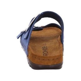 Rohde Damen Pantolette "Rodigo", Gr. 40, blau, Nubukleder, Schuhe, Keilabsatz, Sommerschuh, Hausschuh mit komfortablem Softfu&szlig;bett