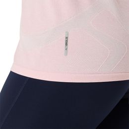 asics Damen Laufshirt "ROAD SEAMLESS SS TOP"morganite, crystal pink, Gr. S, Obermaterial: 65% Polyamid, 35% Polyester, Shirts, nahtlose