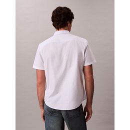 Herren Kurzarmhemd "CLASSIC OXFORD SHIRT", wei&szlig;, Gr. L, Calvin Klein Jeans, unifarben, Web, Obermaterial: 98% Baumwolle, 2% Elasthan, Hemden, Regular