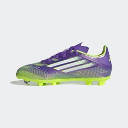 M&auml;dchen Fu&szlig;ballschuh "F50 LEAGUE KIDS FG/MG", adidas Performance, Gr. 34lila rush, cloud wei&szlig;, lucid lemon, Synthetik, Textil, Schuhe, geeignet f&uuml;r