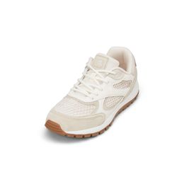 Marc O'Polo MARC O'POLO Damen Sneaker "mit weitmaschigem Mesh-Einsatz", Gr. 36, wei&szlig;, Obermaterial: 80% Polyester, 20% Leder, unifarben, Schuhe
