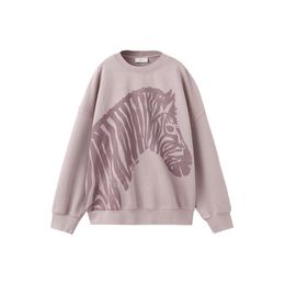 Mango Kids Sweatshirt 'Zebraset' M&auml;dchen Gr&ouml;&szlig;e 116 dunkellila / rosa