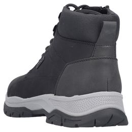Rieker Herren Winterboots, Gr. 43, schwarz, Lederimitat, Nubukleder, unifarben, Schuhe, Schn&uuml;rboots, Stiefelette, Outdoorboots mit Innenrei&szlig;verschluss
