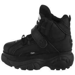 Buffalo Damen Schn&uuml;rboots, Gr. 37schwarz, Kalbsleder, unifarben, Schuhe, High-Top Sneaker, Chunky Boots, Plateauboots mit kr&auml;ftiger Laufsohle
