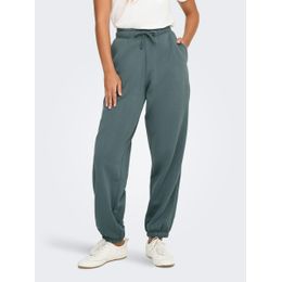 Only Damen Sweathose "ONLBEST CUFF PANT SWT NOOS", gr&uuml;n, Gr. S, unifarben, Sweatware, Obermaterial: 65% Polyester, 35% Baumwolle, Hosen