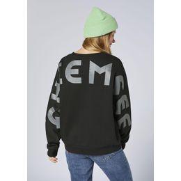 Sweatshirt Chiemsee, Damen, Gr. S (36), schwarz beauty, 88% Baumwolle, 12% Polyester, Rundhals, Sweatshirts Sweatshirt