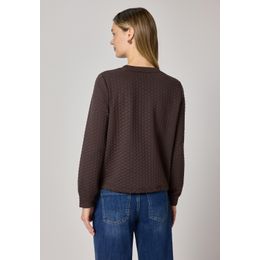 Street One Damen Cardiganmolten earth, Gr. 34, Strukturmuster, Stoff, 70% Polyester, 25% Viskose, 5% Elasthan, Strickjacken, mit Struktur