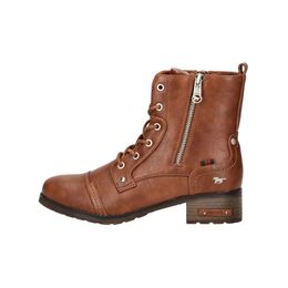 Mustang Shoes Damen Schn&uuml;rstiefelette "Mustang Shoes Stiefelette Lederimitat", Gr. 41, braun, Lederimitat, Schuhe