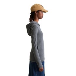 Marc O'Polo Damen Langarmshirt "aus weichem Rippjersey"asphalt melange, Basic, Gr. L, MARC O'POLO DENIM, unifarben, Obermaterial: 50% Baumwolle, 47% Modal, 3%