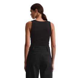 Marc O'Polo MARC O'POLO Damen Tanktopschwarz, Gr. M, Rippware, Obermaterial: 97% Baumwolle, 3% Elasthan, Tops, slim fit, aus elastischem Rippjersey