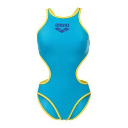 arena Badeanzug 'ONE BIGLOGO' Damen Gr&ouml;&szlig;e XS aqua / cyanblau / gelb / dunkelpink