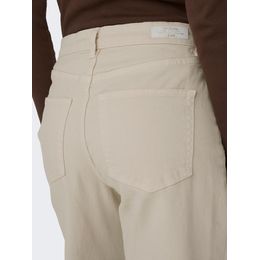 Only Damen High-waist-Jeans "ONLJUICY HW WIDE LEG DNM REA NOOS", beige, Gr. 28, unifarben, Denim/Jeans, Obermaterial: 99% Baumwolle, 1% Elasthan,