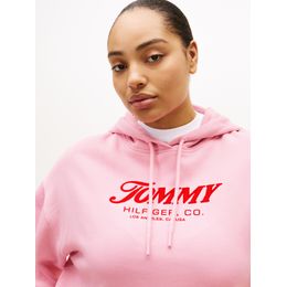 Damen Hoodie "CRV FUN GRAPHIC MDRN HOODIE", rosa, Gr. 54, Tommy Hilfiger Curve, bedruckt, Sweatware, Obermaterial: 100% Baumwolle, Sweatshirts, in