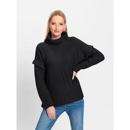 Heine Damen Rollkragenpullover "Pullover", schwarz, Gr. 38, meliert, unifarben, 75% Polyacryl, 15% Wolle, 10% Polyamid, Pullover