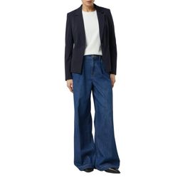comma, COMMA Damen Jackenblazernavy, Gr. 34, unifarben, Web, Obermaterial: 50% Viskose, 42% Polyamid, 8% Elasthan, Blazer, mit Knopfverschluss und