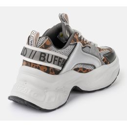 Buffalo Damen Plateausneaker "Yuno one", Gr. 38, bunt, Lederimitat, Textil, metallic, Schuhe, Halbschuh, Schn&uuml;rschuh, Retro-Sneaker mit Memory Foam