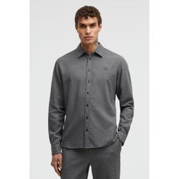 CMPD Herren Langarmhemd, grau, Gr. XXL, bestickt, Web, Material: 100% Baumwolle, Hemden, mit Kentkragen