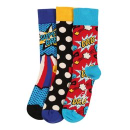 Happy Socks Socken 'Father's Day' Damen Gr&ouml;&szlig;e 36/40 hellblau / gelb / rot / wei&szlig;