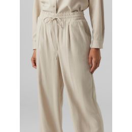 V&eacute;ro Moda VERO MODA Damen Schlupfhose "VMJESMILO HW WIDE PANTS WVN NOOS", beige, Gr. XS, unifarben, Web, Obermaterial: 55% Viskose, 45% Leinen, Hosen, mit