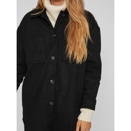 Vila Damen Hemdjacke "VIKIMMI SHIRT L/S JACKET - NOOS", schwarz, Gr. XL, unifarben, Web, Obermaterial: 100% Polyester, Jacken