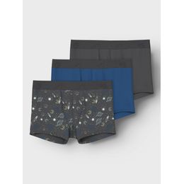 name it Jungen Trunk "NKMBOXER 3P IRON SPACE NOOS", Gr. 158, grau, Jersey, Obermaterial: 95% Baumwolle, 5% Elasthan, unifarben, Unterhosen