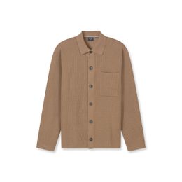 OLYMP Herren Strickpullover "OLYMP Casual Strick, Overshirt", beige, Gr. M, 55% Baumwolle, 45% Polyester, Pullover