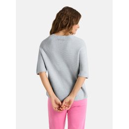 LIEBLINGSST&Uuml;CK LIEBLINGSST&Uuml;CK Damen Kurzarmpullover "KleraEP", grau, Gr. 36, clean, unifarben, Strick, Obermaterial: 100% Baumwolle, Pullover, Halbarm mit Rundhals,