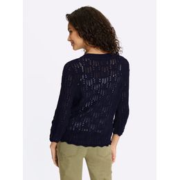 Heine Damen Strickjacke, blau, Gr. 38, unifarben, 100% Baumwolle, Strickjacken