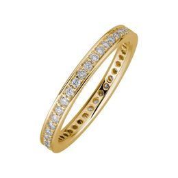 LYOMI Damen Fingerring "585/- Gelbgold Memoire synth. Diam. 0,49ct.", 060 (19,1), 0,49 VS = sehr kleine Einschl&uuml;sse, Gold, gold, Gold, Fingerringe