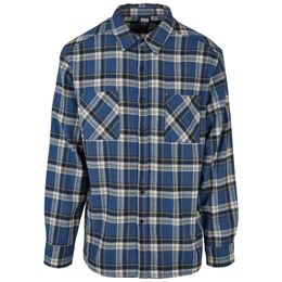 Urban Classics Button Up Shirt 'Lake' male size S Cream / Sky blue / Black