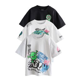 next T-Shirt Jungen Gr&ouml;&szlig;e 164 hellgrau / pink / schwarz / wei&szlig;