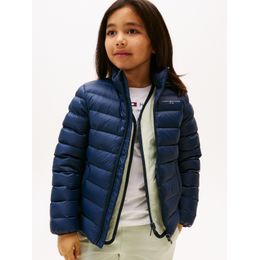 Tommy Hilfiger M&auml;dchen Steppjacke "ESSENTIAL LIGHT DOWN JACKET", blau, Gr. 7, unifarben, Web, Obermaterial: 100% Polyamid, Jacken, f&uuml;r Kinder bis 16