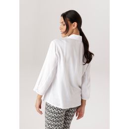 Damen Hemdbluse, wei&szlig;, Basic, Gr. 38, Aniston SELECTED, unifarben, Web, Obermaterial: 100% Viskose, Blusen, mit Hemdkragen und 3/4-langen &Auml;rmeln