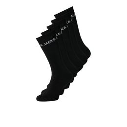 Jack & Jones Kinder Tennissocken "JACBASIC LOGO TENNISSOCK 5 PACK NOOS JNR", JACK & JONES JUNIOR, Gr. 38, schwarz, Baumwollmischung, unifarben mit Farbeinsatz,