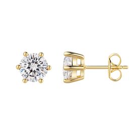 Firetti Damen Paar Ohrstecker "Schmuck Geschenk Silber 925 Ohrschmuck Ohrringe Solit&auml;r", 9, Silber 925 (Sterlingsilber)gelbgoldfarben, kristallwei&szlig;,