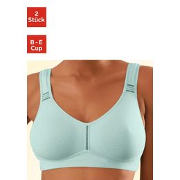 Damen T-Shirt-BH, Petite Fleur BY LASCANA, Gr. 105, gr&uuml;n, Jersey, Obermaterial: 95% Baumwolle, 5% Elasthan, Basic, BHs, ohne B&uuml;gel aus Baumwolle &ndash;