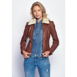 Maze Damen Lederjacke "Morelia", braun, Gr. XXL, Obermaterial: 100% Lammleder; Futter: 100% Baumwolle; &Auml;rmelfutter: 100% Polyester, Jacken