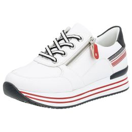 Remonte Damen Plateausneaker, Gr. 44, bunt, Leder, Schuhe, mit Wechselfu&szlig;bett, Freizeitschuh, Halbschuh, Schn&uuml;rschuh
