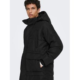 Only & Sons ONLY & SONS Herren Parka "ONSCAM PARKA OTW", schwarz, Gr. XXL, unifarben, Web, Obermaterial: 100% Polyester, Jacken