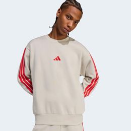 Sweatshirt adidas Sportswear "M 3S FL SWT", Herren, Gr. L, wonder alumina, pure ruby, Obermaterial: 55% Baumwolle, 36% Polyester, 9% Viskose, normal, Rundhals, angesetztes B&uuml;ndchen, Sweatshirts Sweatshirt
