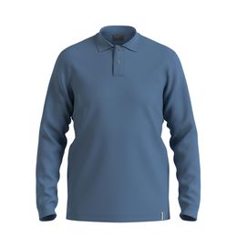 OLYMP Herren Langarm-Poloshirt, blau, Gr. XL, Jersey, Obermaterial: 100% Baumwolle, Shirts, regular fit, basic, formbest&auml;ndig