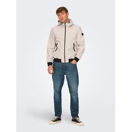 Only & Sons ONLY & SONS Herren Softshelljacke "ONSBOWIE SOFTSHELL BOMBER NOOS", beige, Gr. XXL, Web, Obermaterial: 100% Polyester, Jacken
