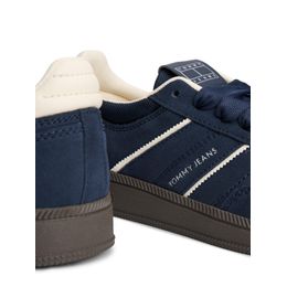 Tommy Jeans Damen Plateausneaker "THE GREENWICH EDGE SUEDE", Gr. 42dunkelblau, wei&szlig;, Lederimitat, Textil, Veloursleder, kontrastfarbene Details,