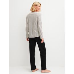 Calida Damen Schlafanzug "Sweet Dreams", Gr. S, schwarz, Interlock, Obermaterial: 100% Baumwolle, Homewear-Sets, lockere Passform, Rundhals,